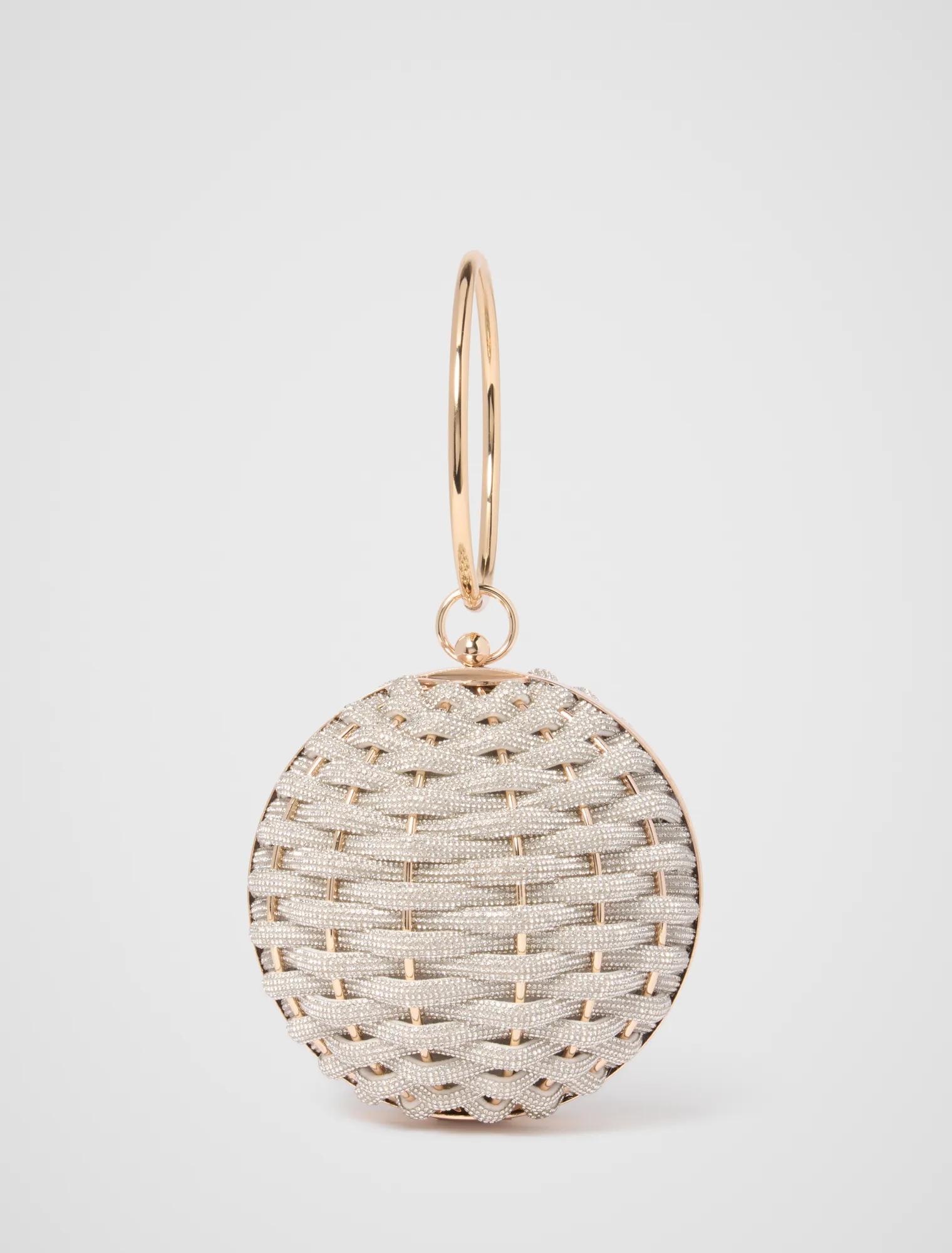 Wynnie Woven Round Clutch in Gold - Womens Round Clutches
