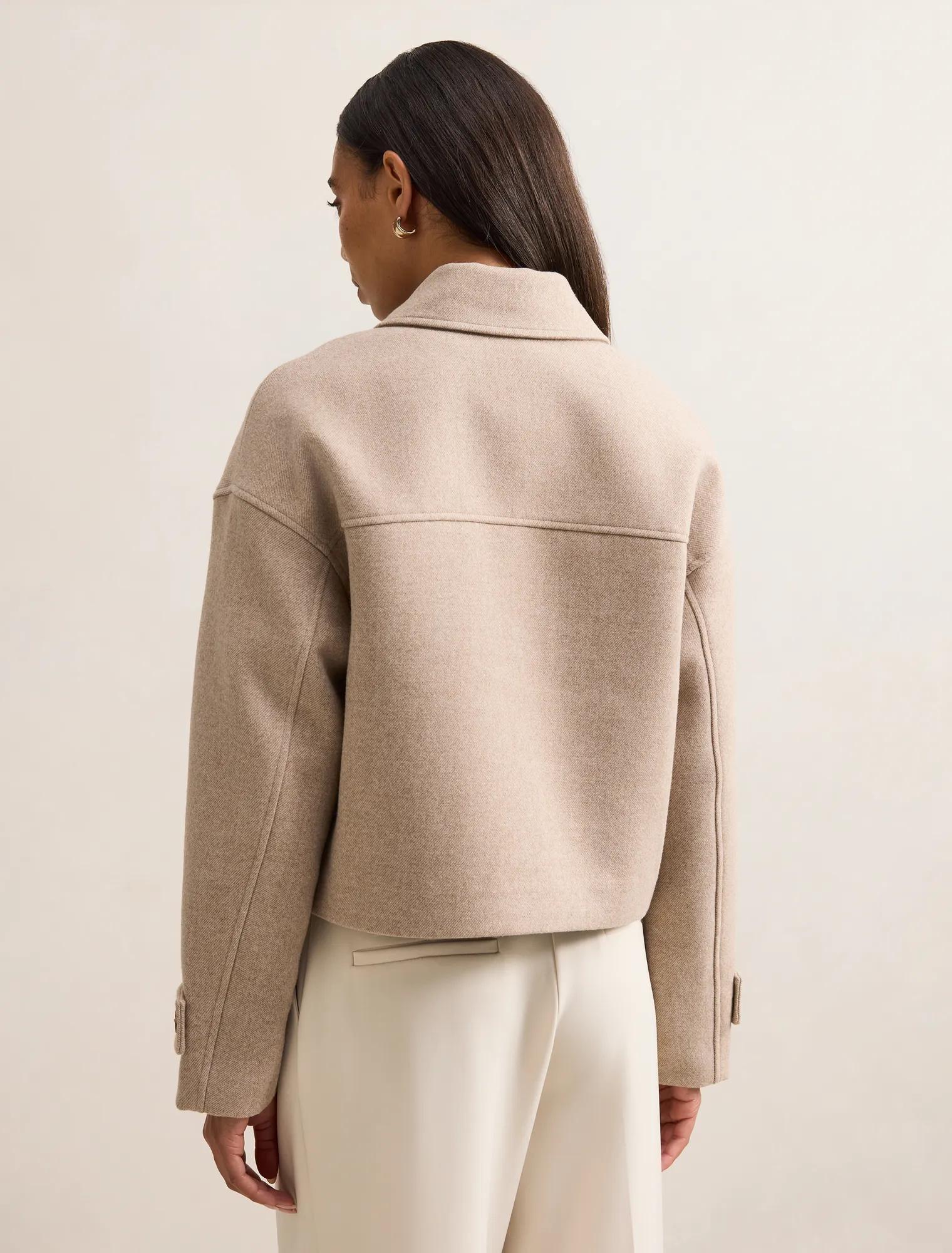 Womens Jackets NZ | Black & White Cropped Suede Jacket