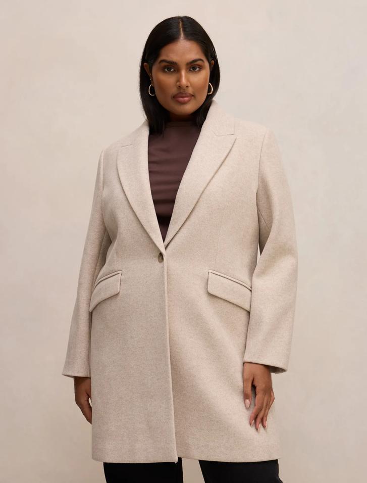 Cream Coatigan - Brianna Curve - Size 16 to 24 - Womens Plus Size Jacket