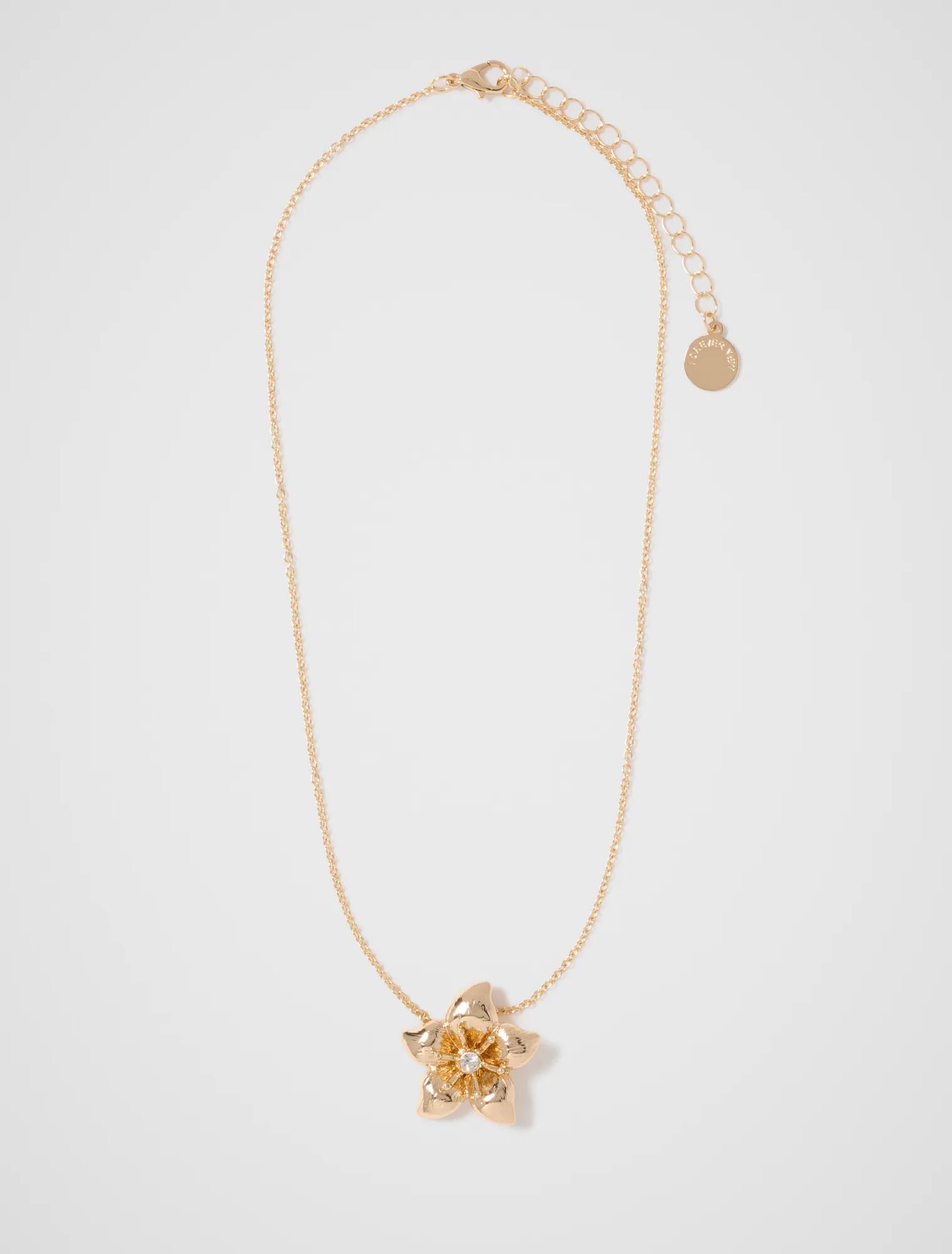Destiny Flower Pendant Necklace in gold- Womens Necklaces