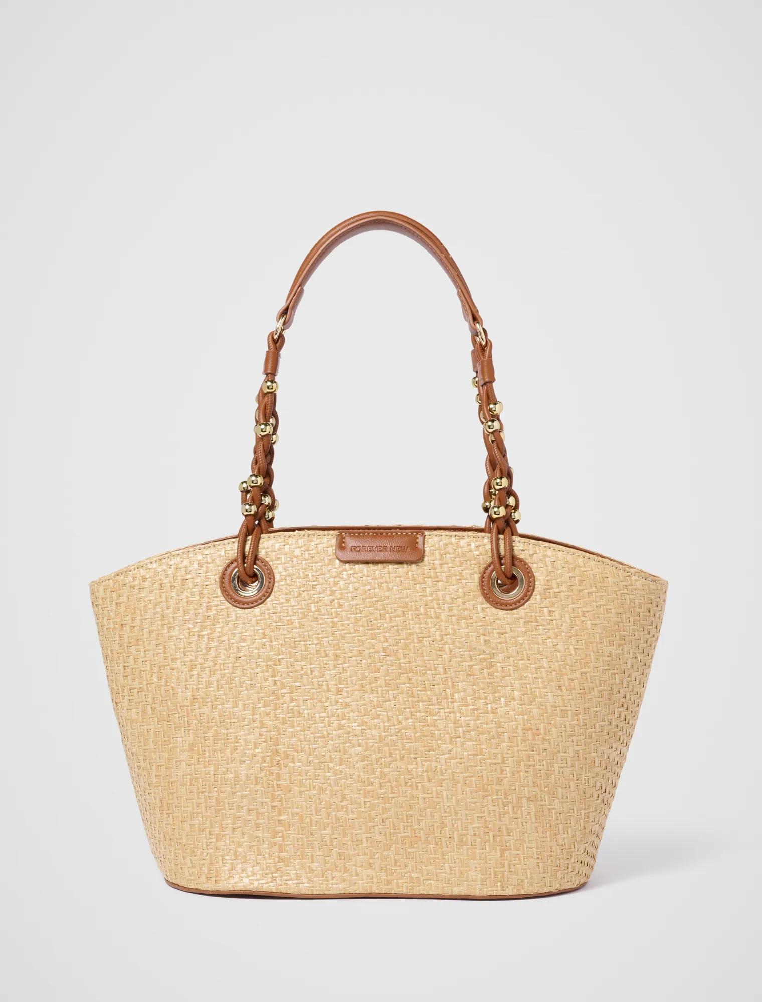 Aria Weave Tote in Brown - Womens Handbags
