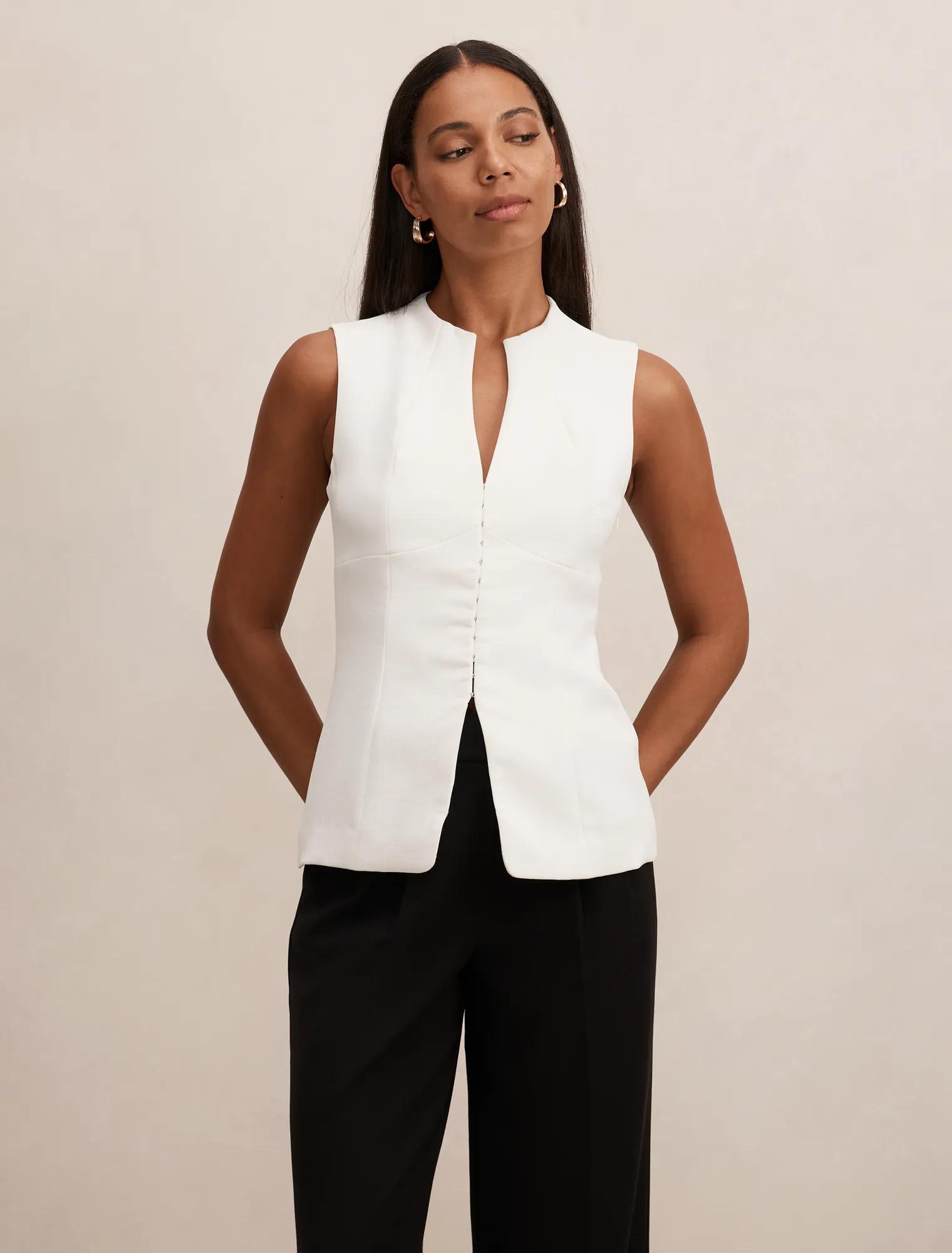 White Tops - Gabi Tailored - Size 4 to 16 - Womens Tailored Tops