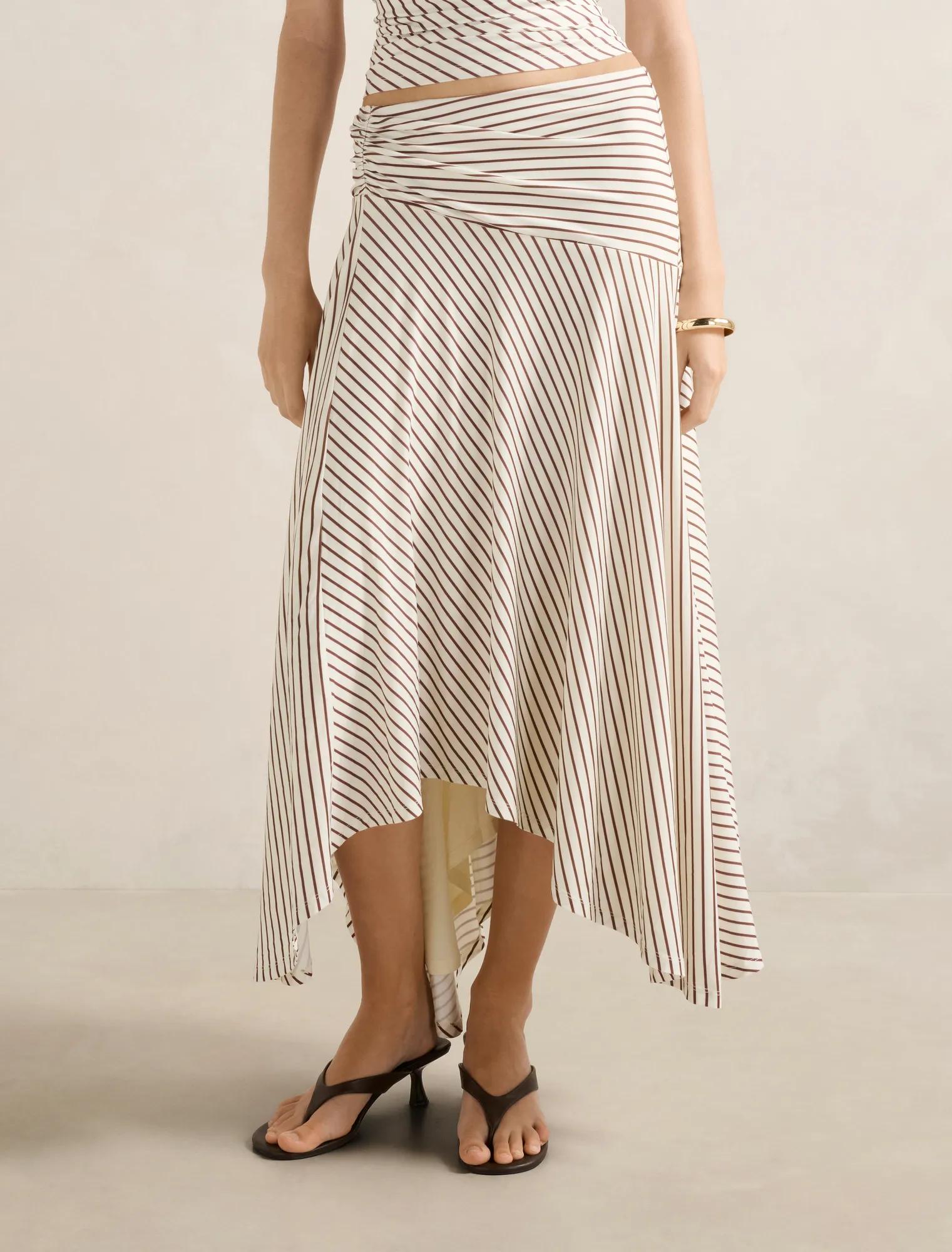 Ariel Godet Hanky Hem Skirt in White - Size 4 to 16 - Womens Godet Skirts