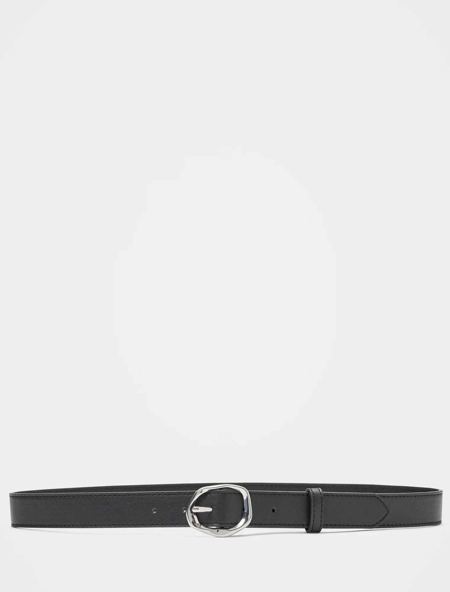 Olivia Organic Buckle Belt in Black - Womens Belts