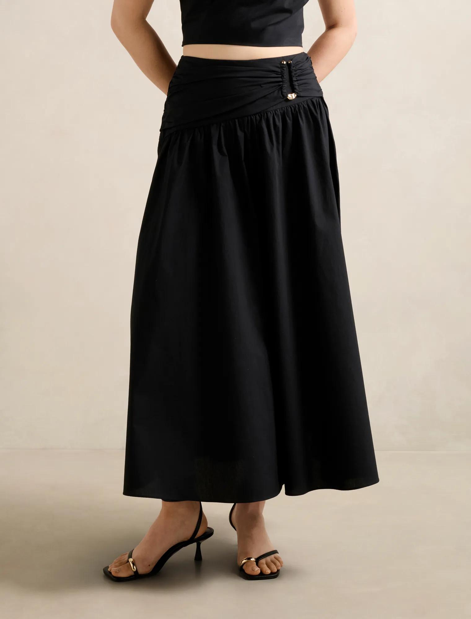Dottie Hardware Maxi Skirt in Black - Size 4 to 16 - Womens Maxi Skirts