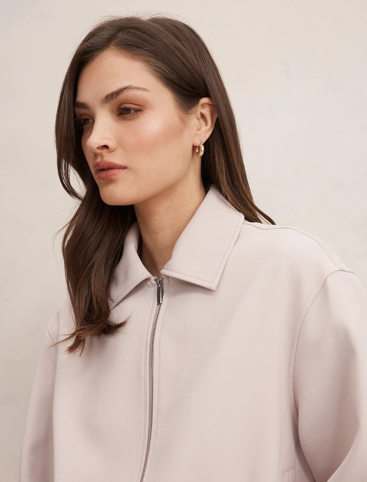 Womens Jackets NZ | Black & White Cropped Suede Jacket