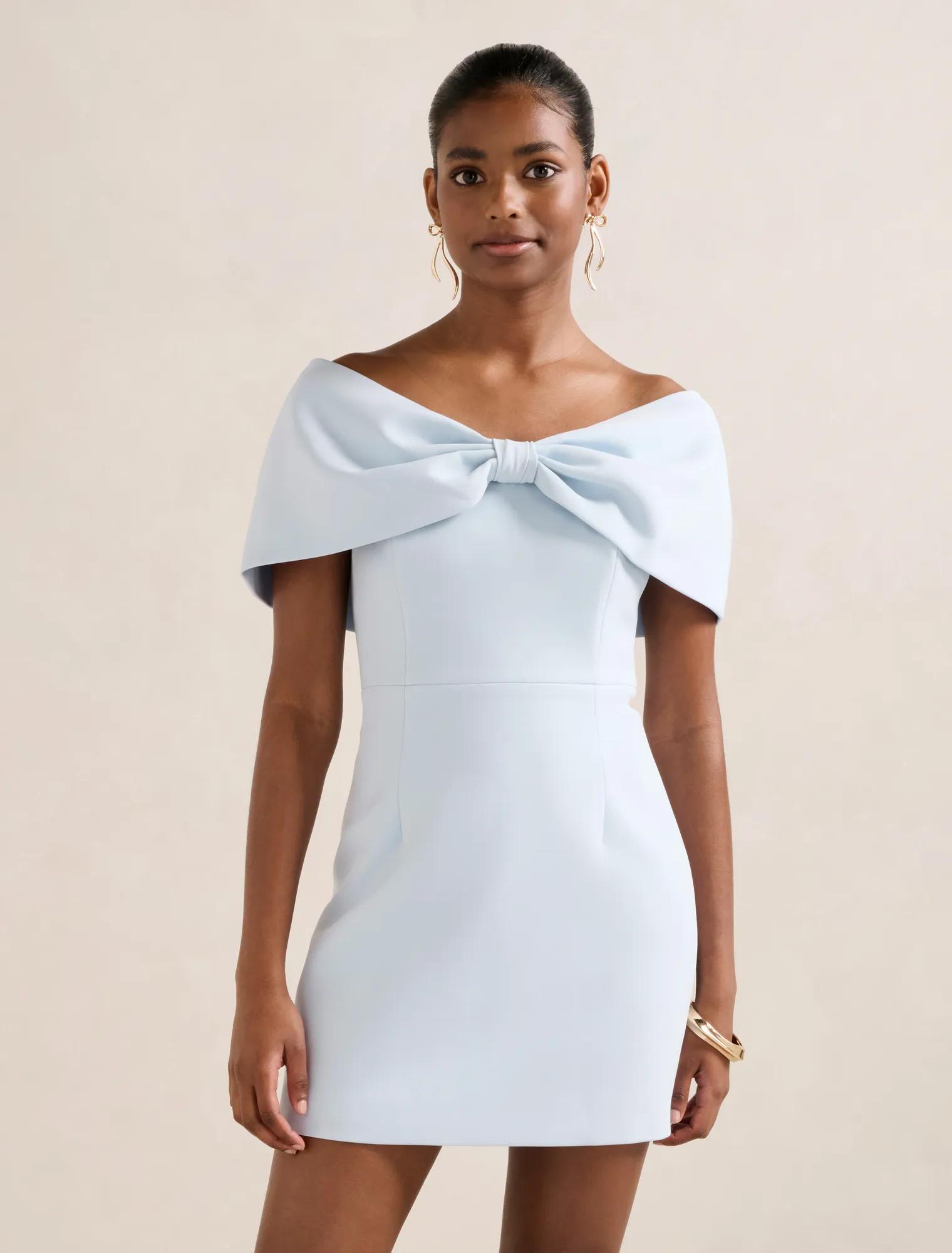 Scottie Petite Strapless Bow Mini Dress in Blue - Size 4 to 16 - Womens ...