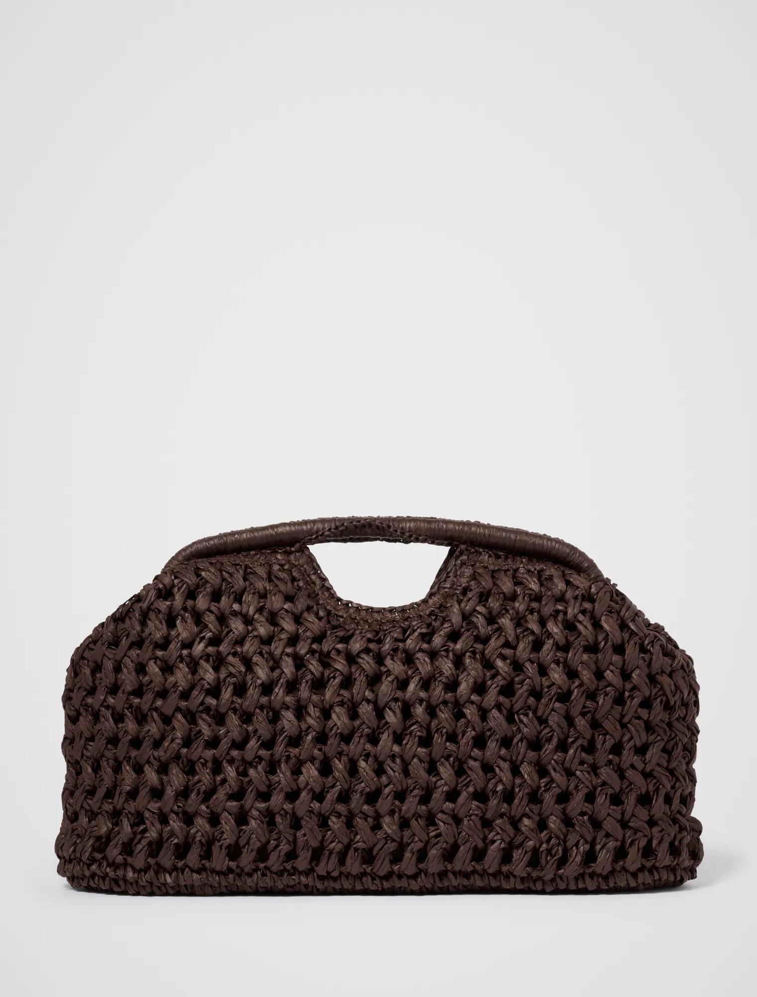Shara Weave Frame Clutch in Brown - Womens Clutches