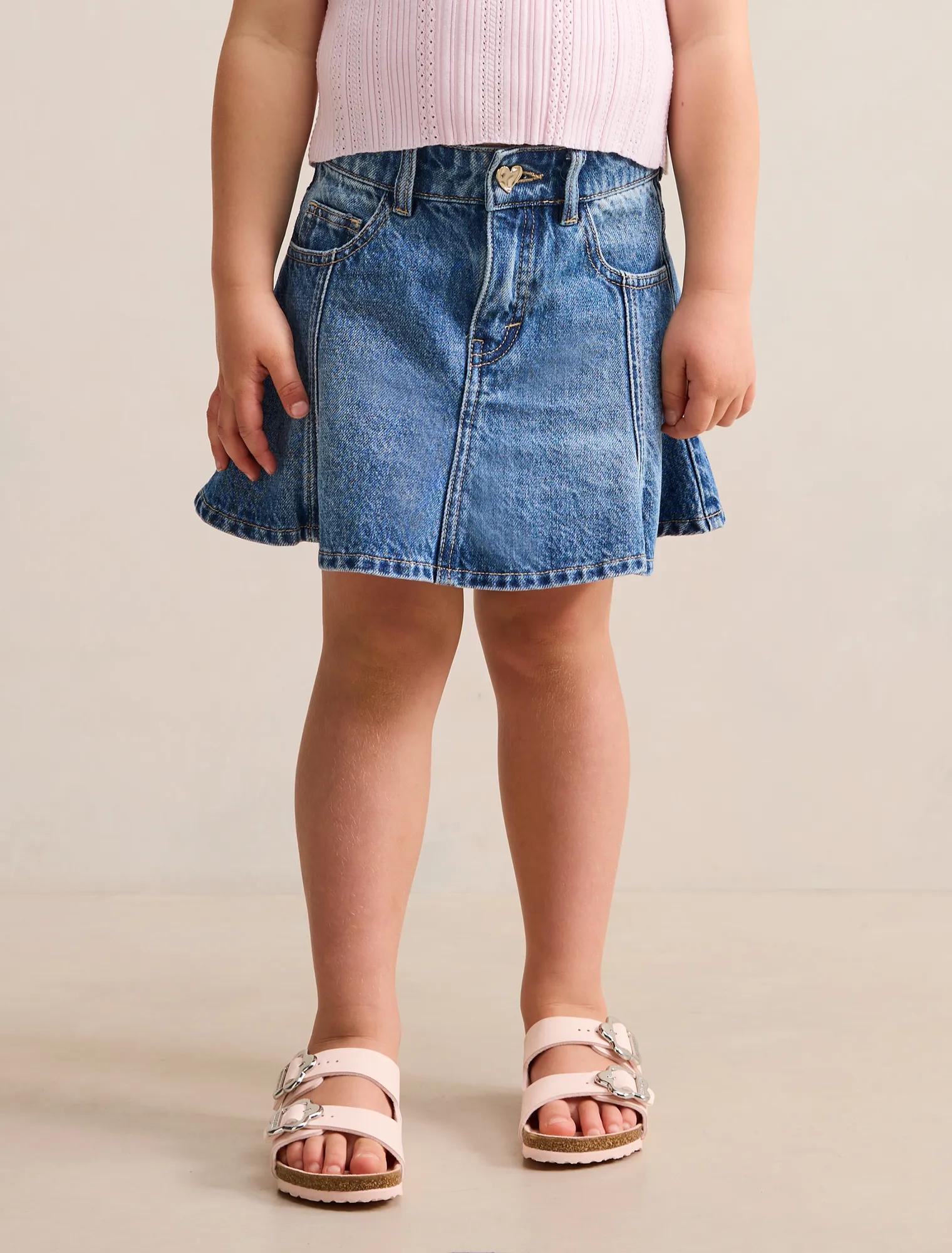 Ava Girls Denim Mini Skirt in Blue - 2 to 10 Years - Girls Mini Skirts
